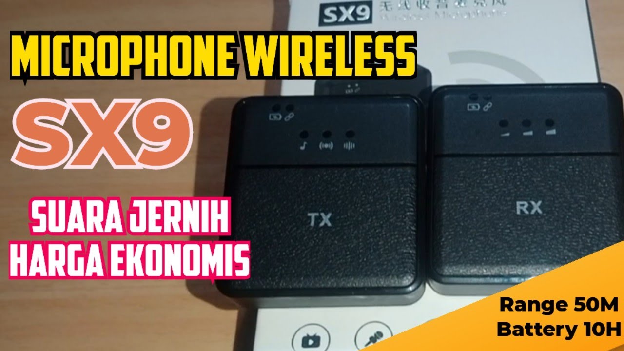 MICROPHONE WIRELESS SX9 SUARA JERNIH HARGA EKONOMIS #review - YouTube