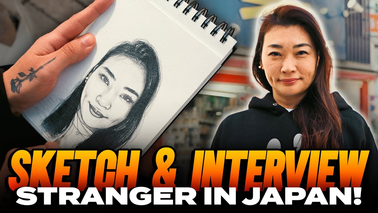 Drawing and interviewing a stranger in Tokyo, Japan! - YouTube