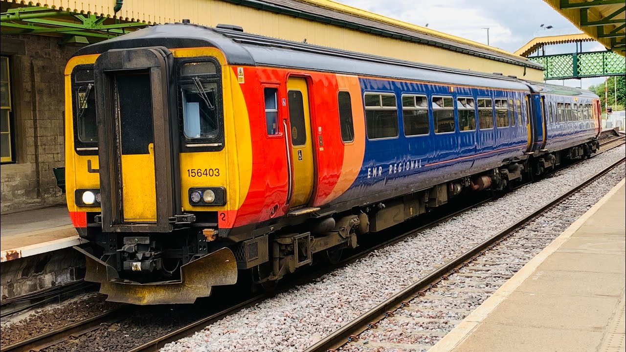 EMR Regional 156403 At Worksop From Worksop To Nottingham - YouTube