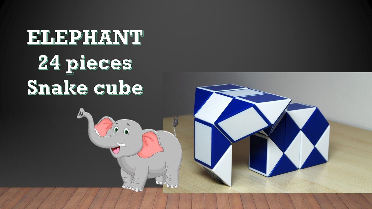 elephant shape with 24 pieces snake cube|snake cube|24 pieces snake cube|rubric's snake cube ...