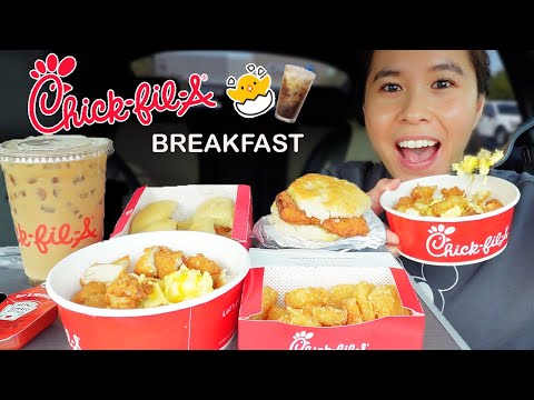 Chick-fil-A Mukbang! FIRST TIME trying their BREAKFAST MENU! 😋