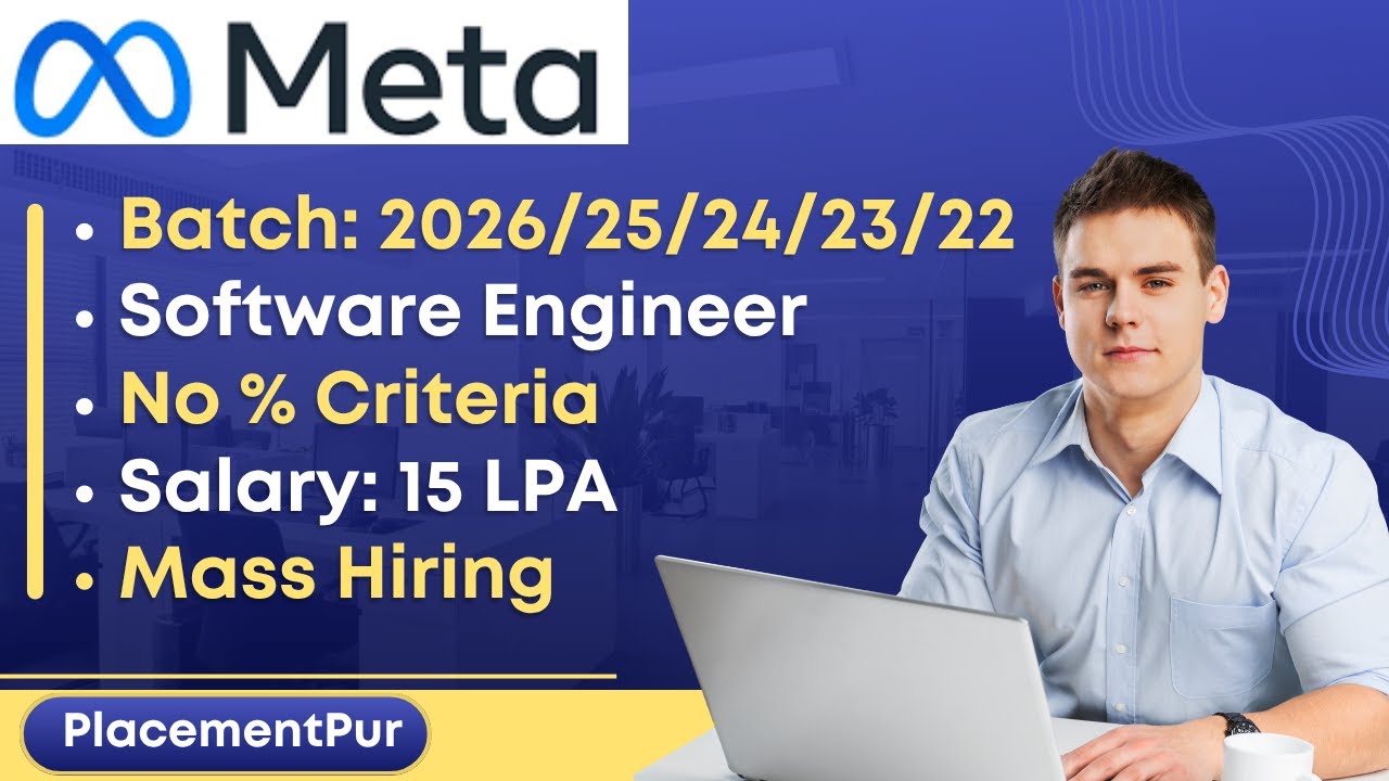 Meta is hiring 2026/25/24/23/22 batch | No % criteria | Online ...