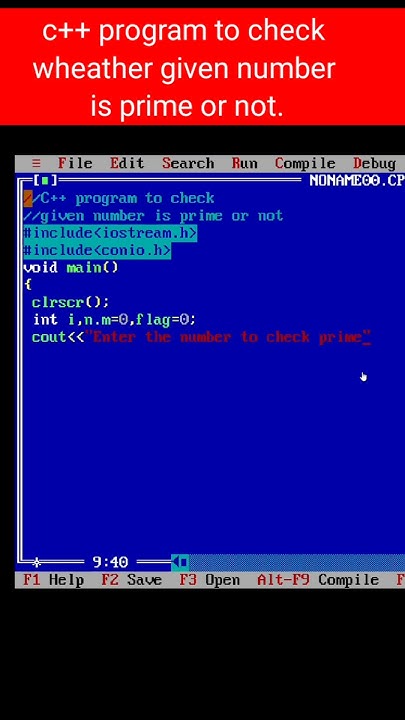 C++ program to check weather given number is prime or not. #csmarathicoaching - YouTube