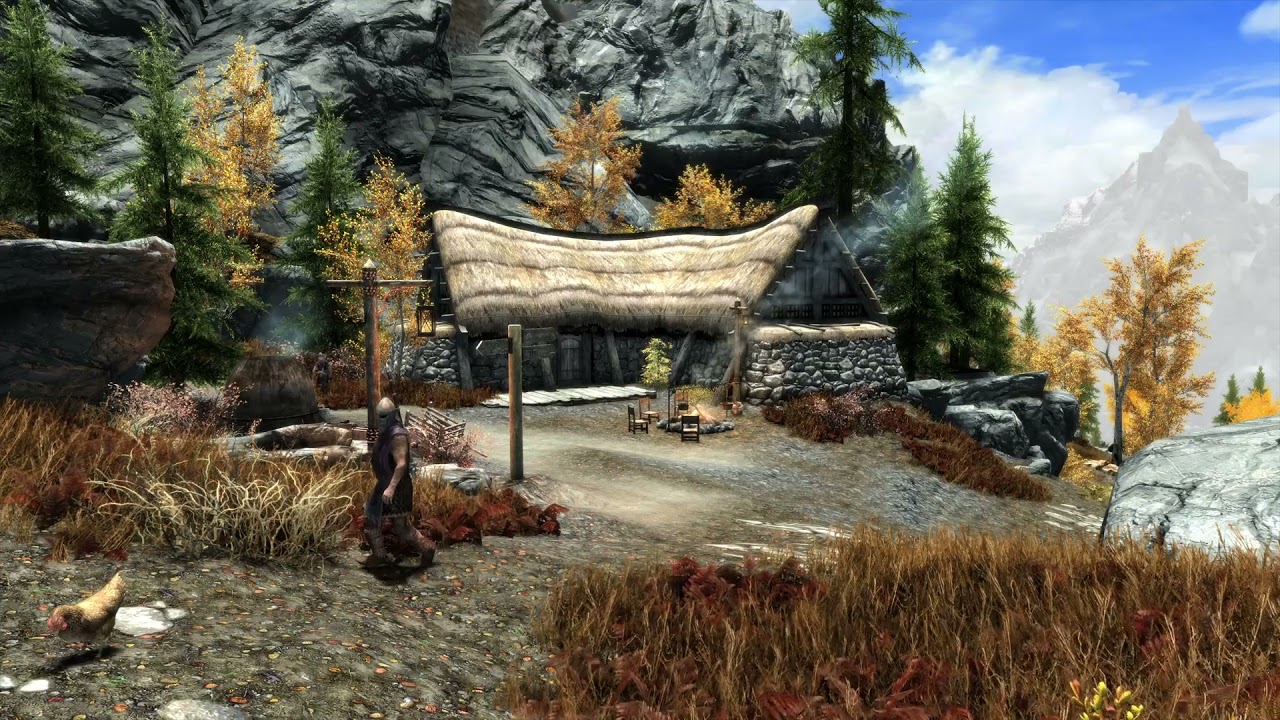 Skyrim - Shor's Stone Ambiance (rustling leaves, chickens, birds ...