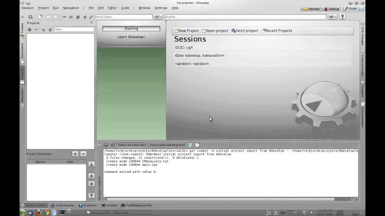 KDevelop Tutorial #1 - Creating CMake-based C/C++ Project from Template ...