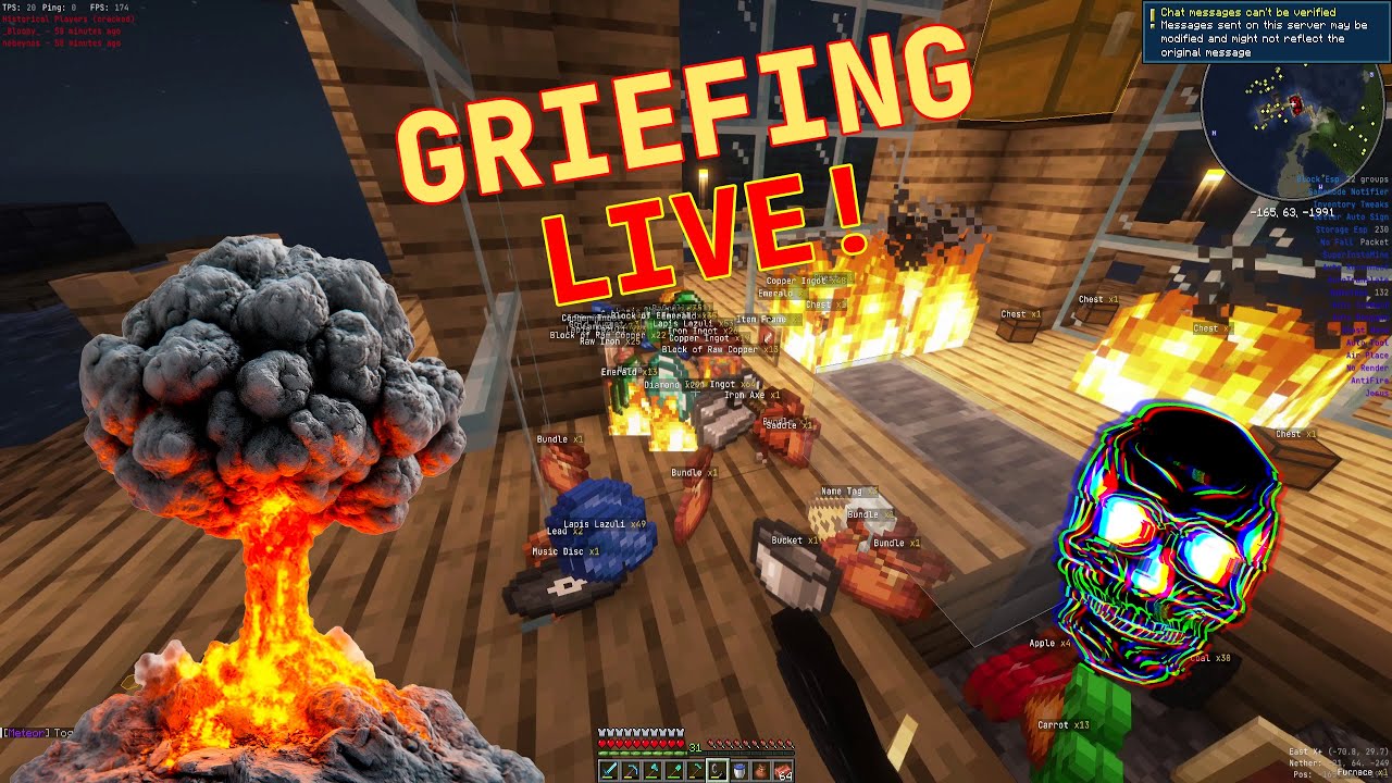 GRIEFING 150+ MINECRAFT SERVERS LIVE?! - YouTube