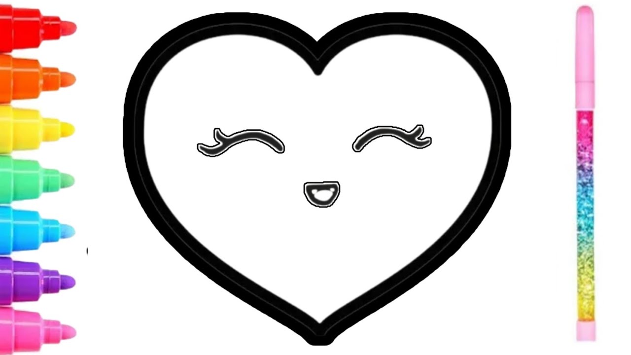 How to draw a heart | How to draw a cute heart with rainbow colors for ...