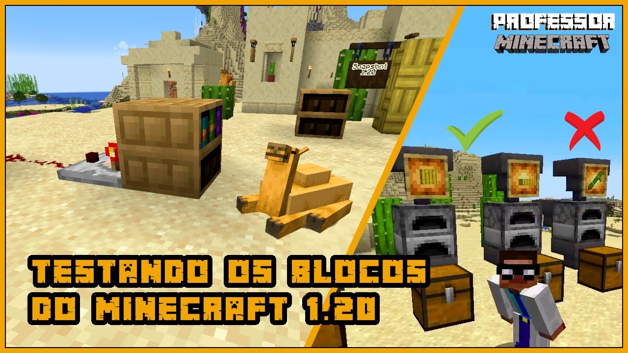 Testando os blocos novos do Minecraft 1.20! - YouTube