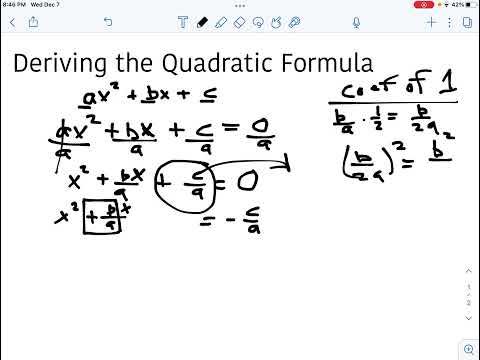 Deriving the Quadratic Formula - YouTube