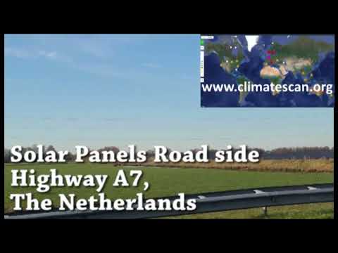 Solar Panels Road side Highway A7, The Netherlands