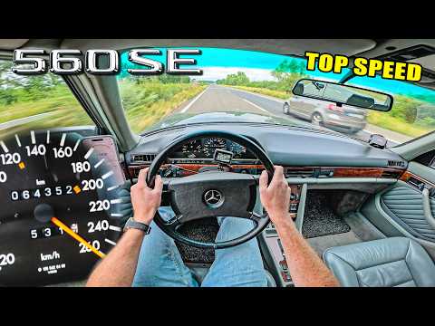 1988 Mercedes Benz 560SE 0-100 100-200 & TOP SPEED on AUTOBAHN