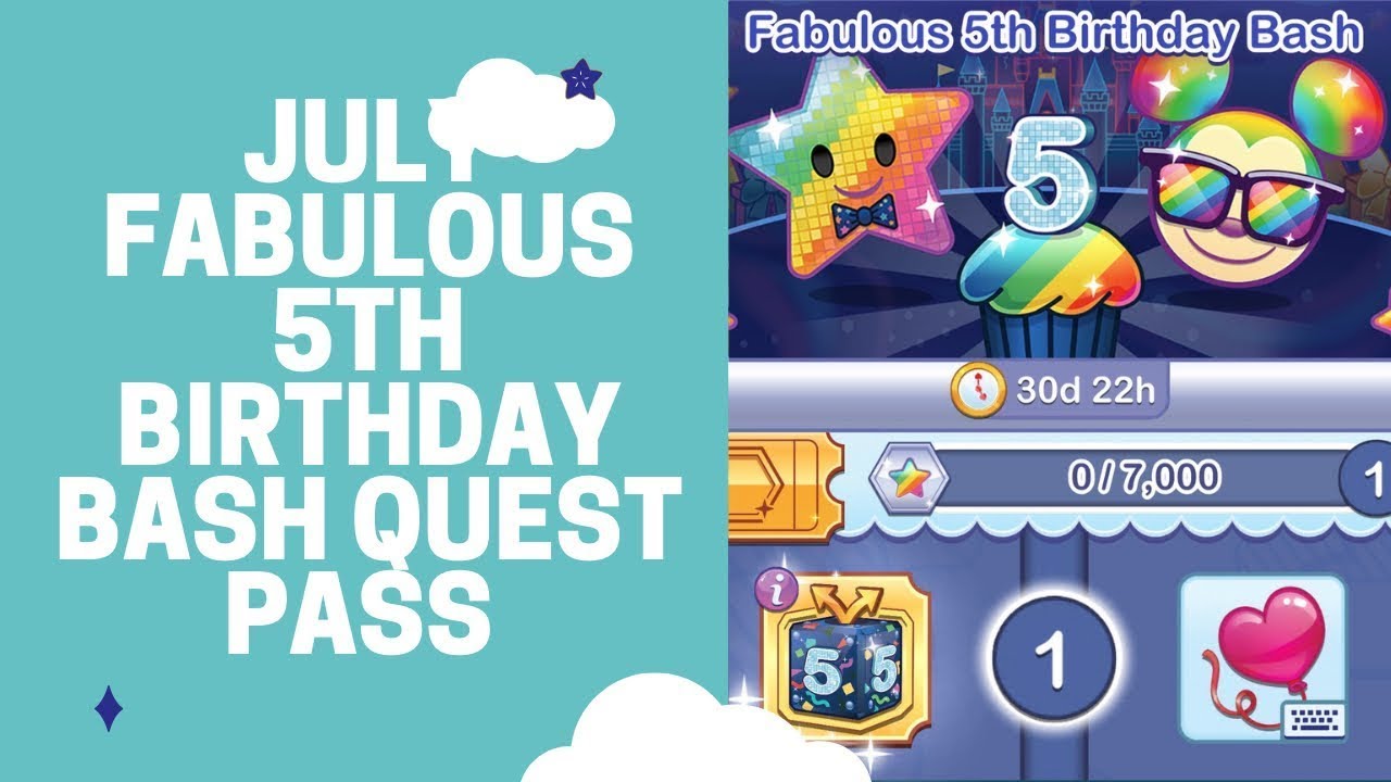 Disney Emoji Blitz - July Fabulous 5th Birthday Bash Quest Pass - YouTube