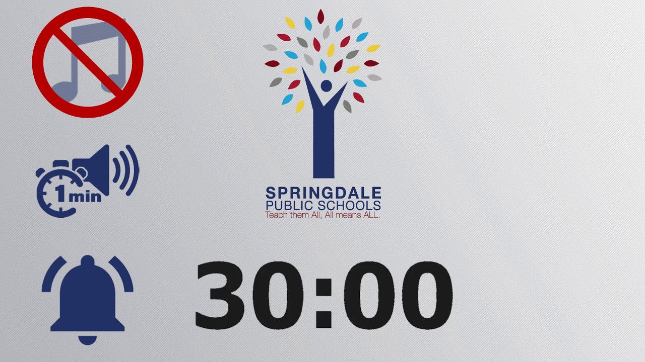 30 Minute Timer With Minute Alerts & No Background Music | Springdale ...