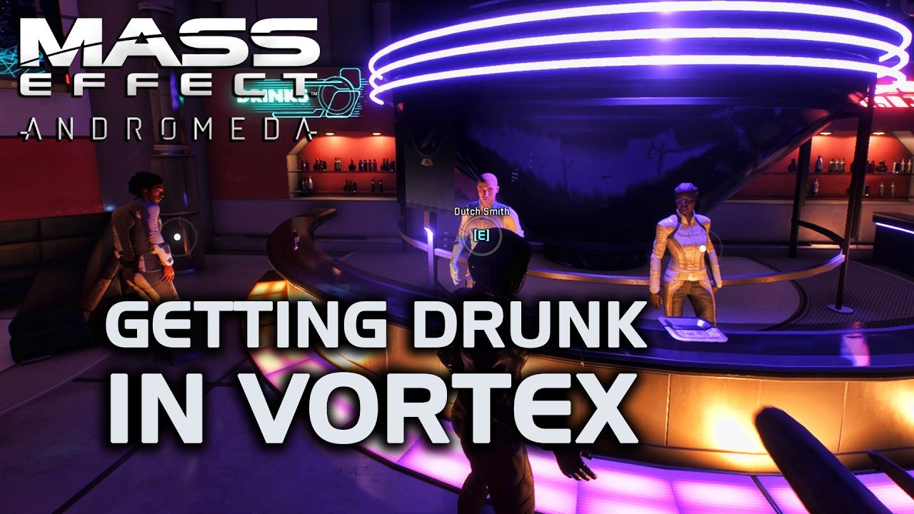 Mass Effect Andromeda - Getting drunk in Vortex, the Nexus' bar - YouTube