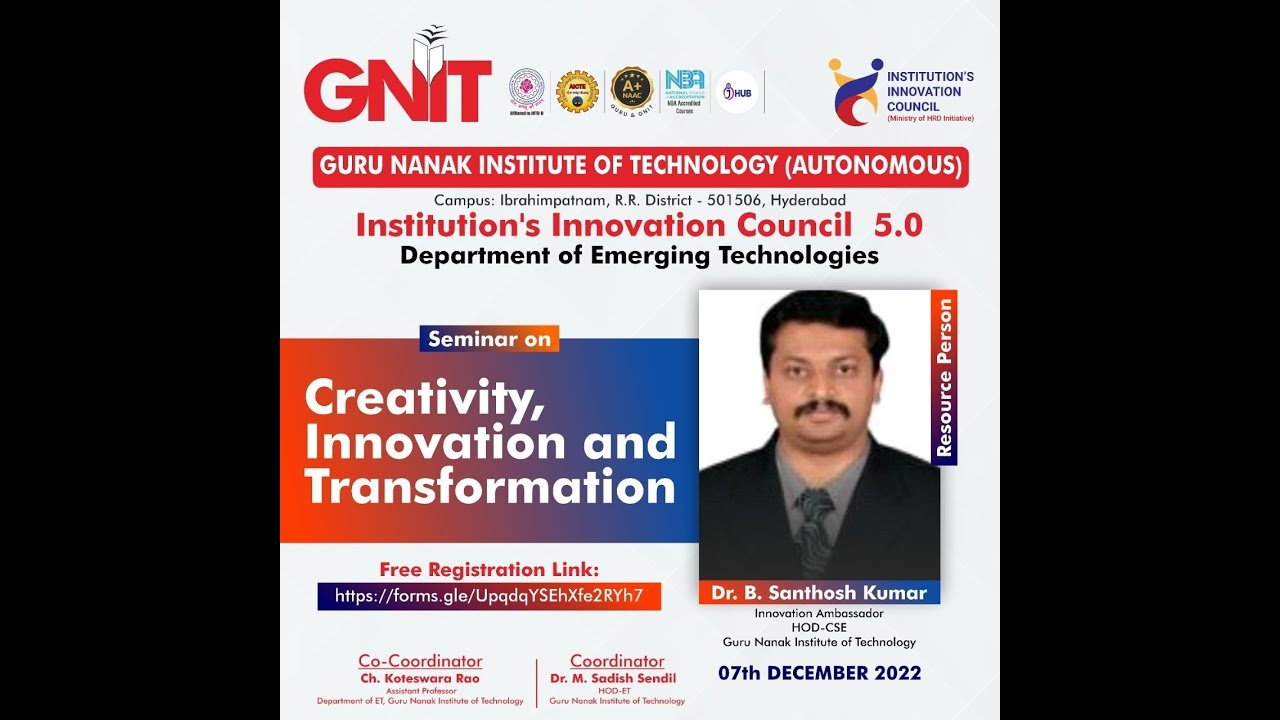 Creativity Innovation and Transformation | 07.12.2023 | IIC Self Driven ...