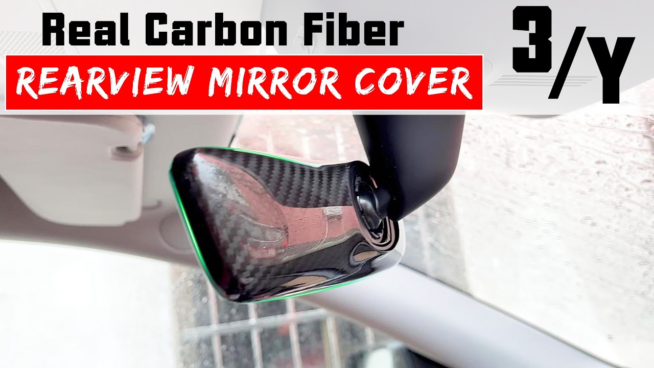 Carbon Fiber Rearview Mirror Cover For Tesla Model 3&Y | Installation # ...
