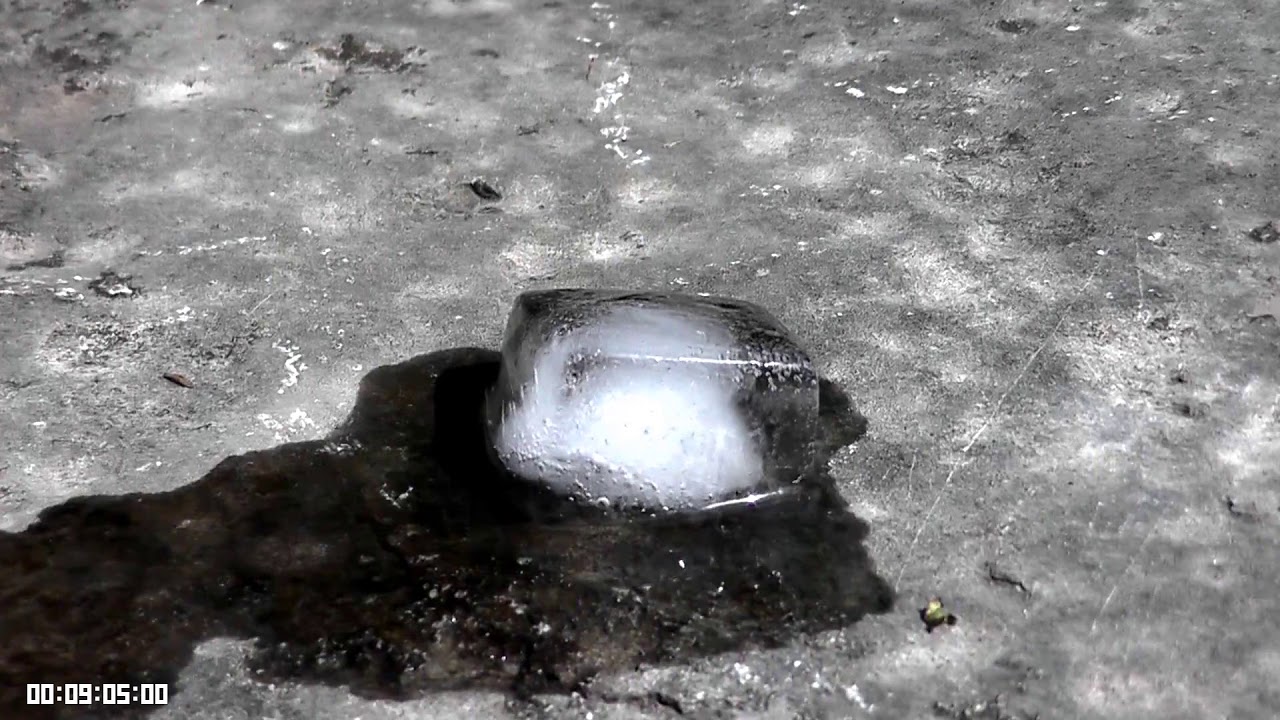 Ice cube dying under the sun - YouTube