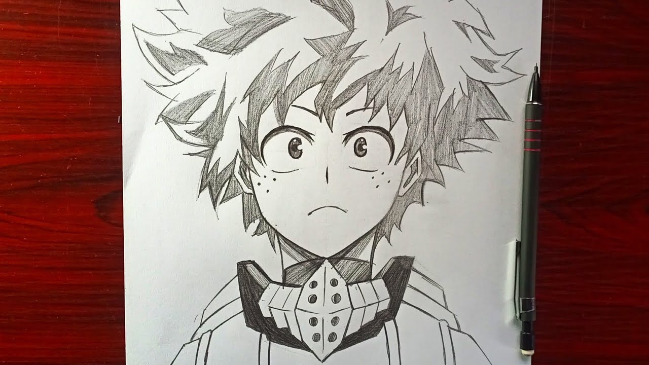 Easy Anime Drawing | how to Draw Izuku Midoriya from my hero academia ...