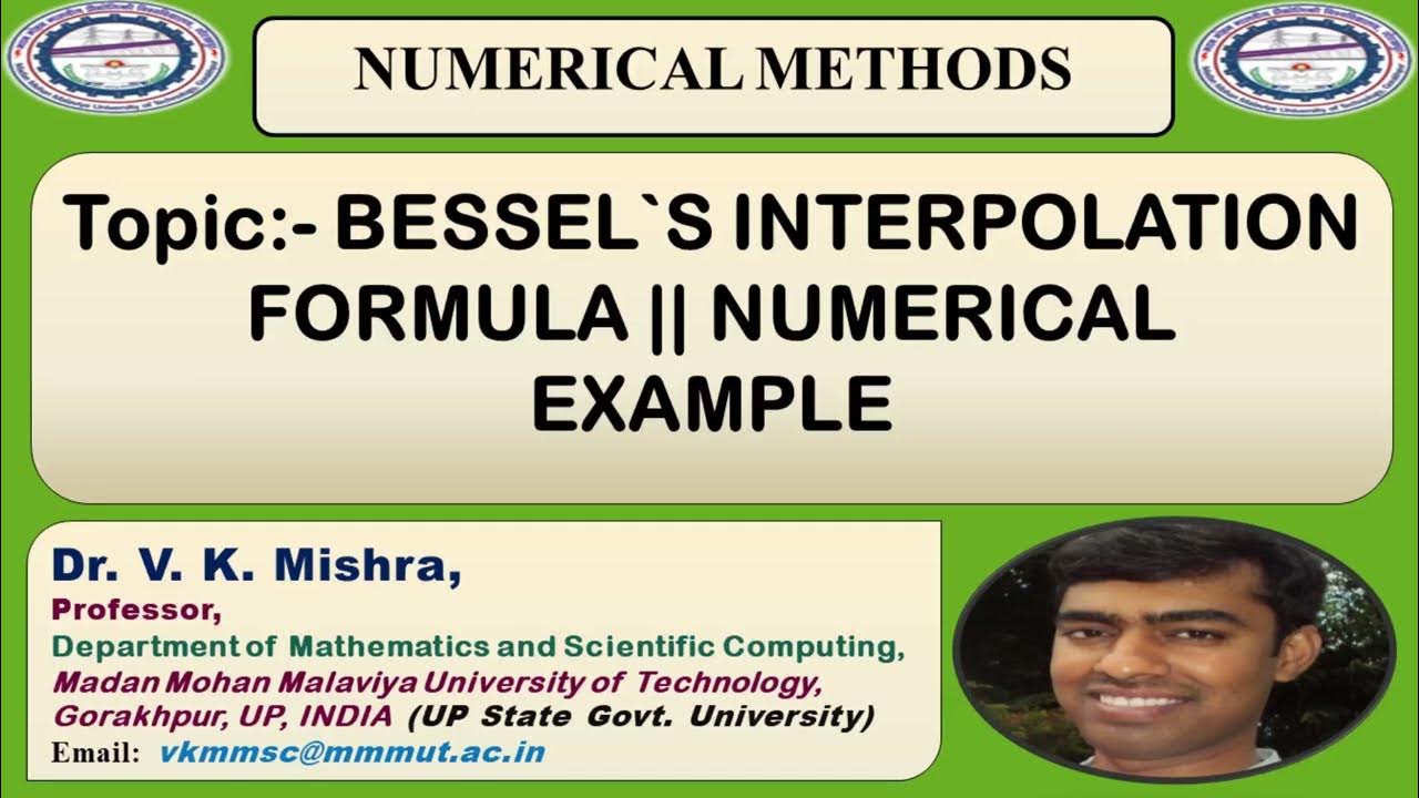 BESSEL`S INTERPOLATION FORMULA || NUMERICAL EXAMPLE - YouTube