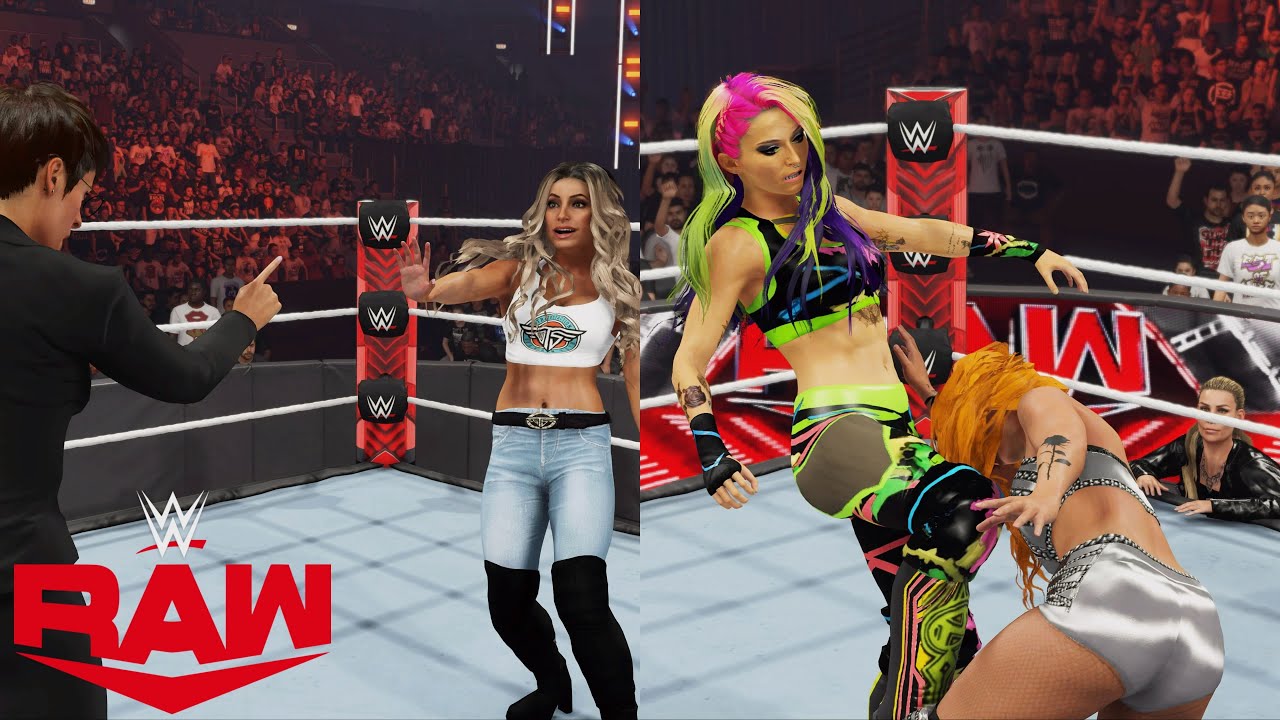 WWE 2K24 RAW MOLLY HOLLY'S ANNOUNCEMENT + MITB QUALIFYING MATCH TEGAN ...