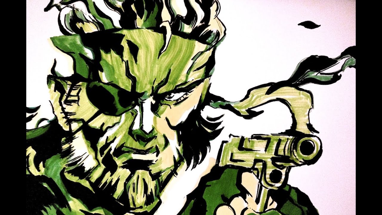 No.1428 [ METAL GEAR SOLID ] HOW TO DRAW BIG BOSS ? ⚡ - YouTube