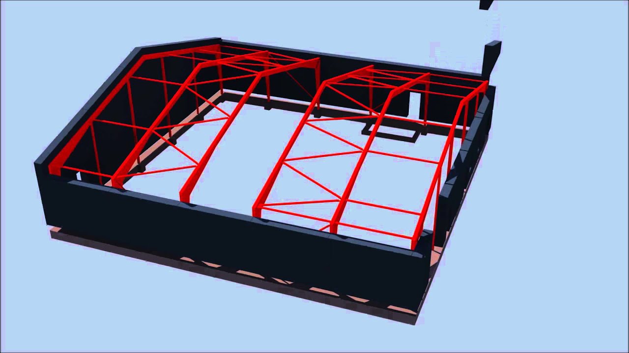 Mounting order steel trusses and elements (Animation) - YouTube
