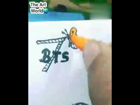 How To Draw BTS 7 With Butterfly Sign//Symbol//Art//Sketch//Drawing ...