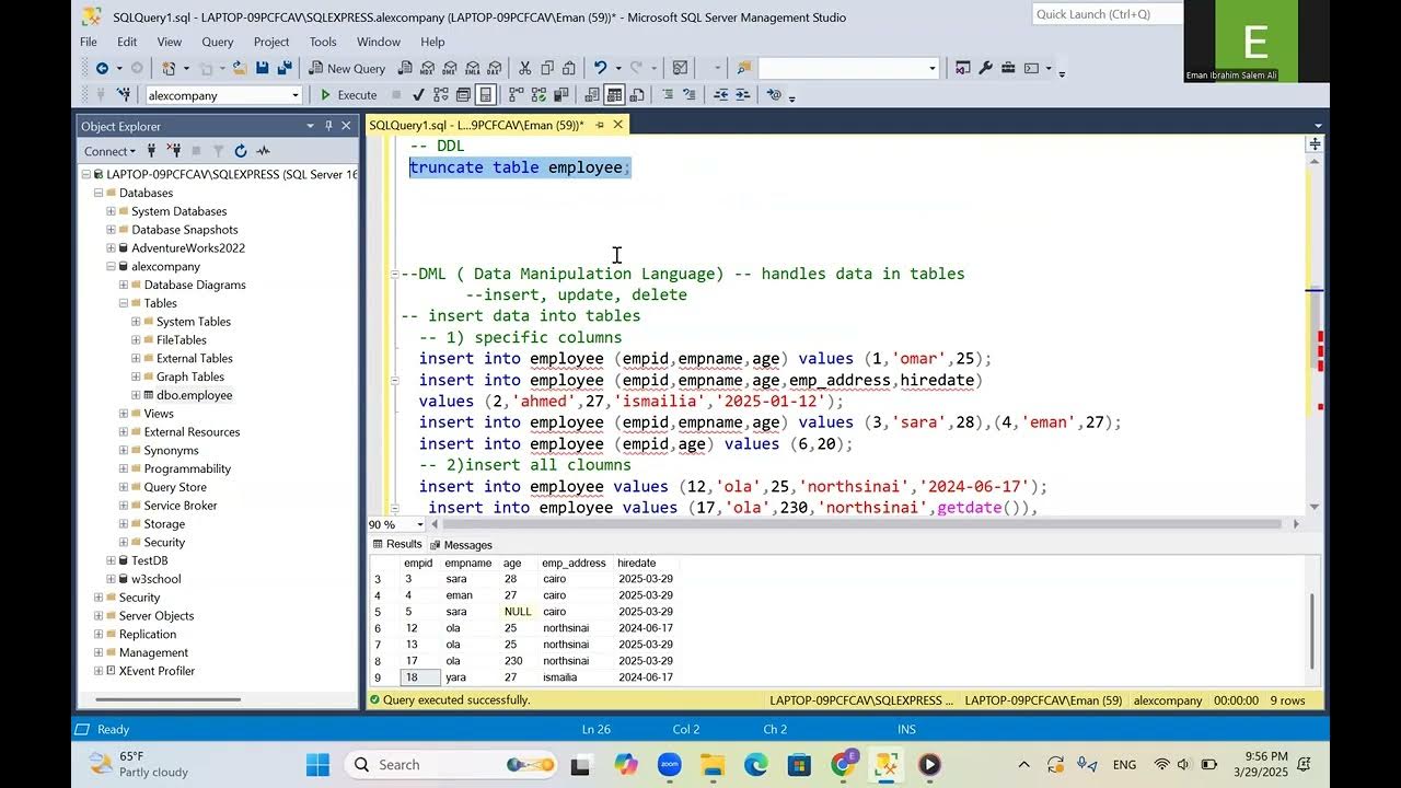 DB Query Part 3 Insert, Update - YouTube