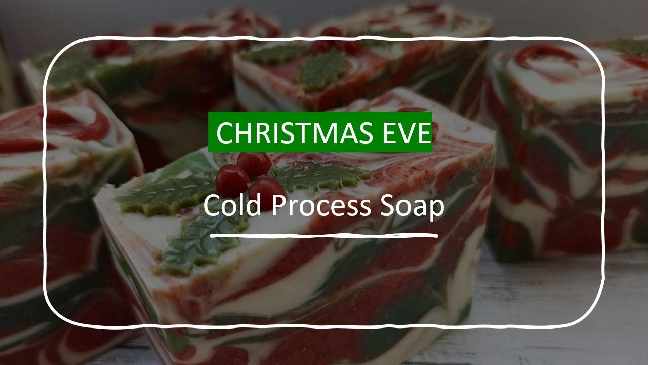 🎄Christmas Eve Cold Process Soap/ Swirly Holly Berry and Candy Cane ...