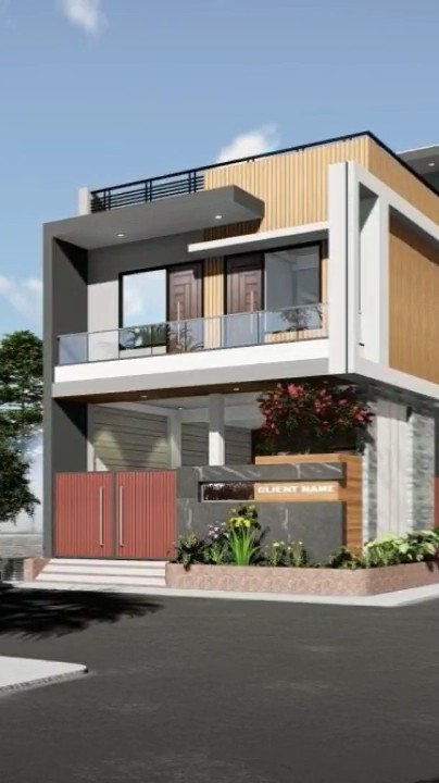 modern house elevation design #corner plot contemporary homes elevation ...
