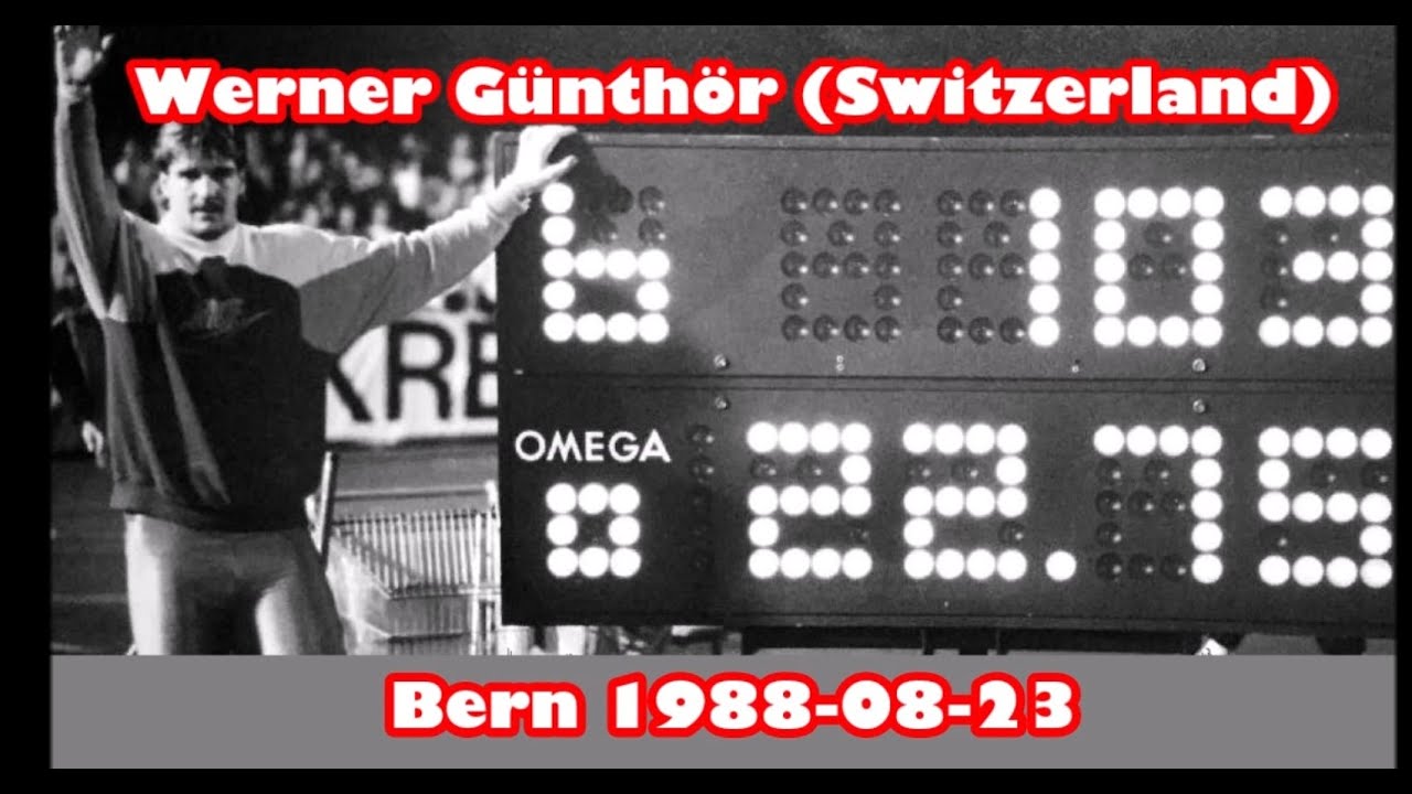 Werner Günthör (Switzerland) Shot Put 22.75 meters (NR) Bern 1988-08-23 ...