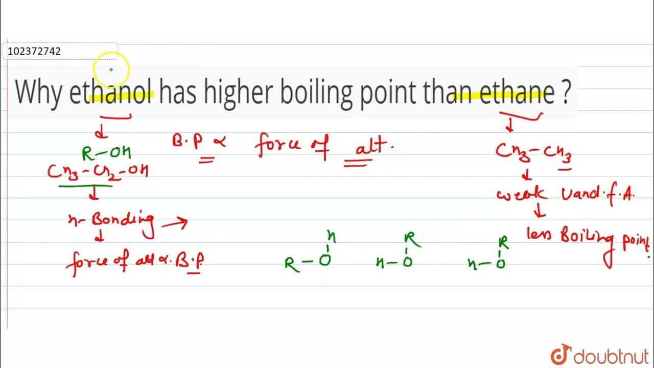 Why ethanol has higher boiling point than ethane ? | CLASS 12 | FEBRUARY 2018 | CHEMISTRY | Do ...