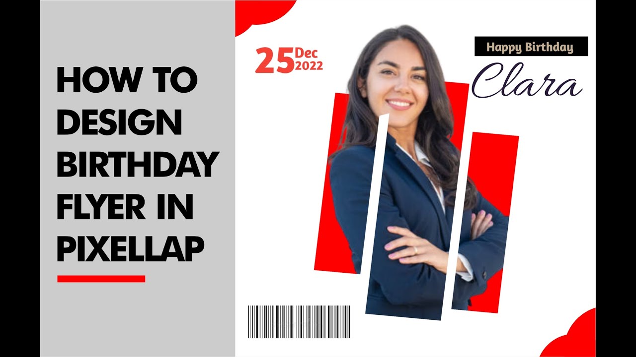 How to design birthday flyer in PixelLap 2023 - YouTube
