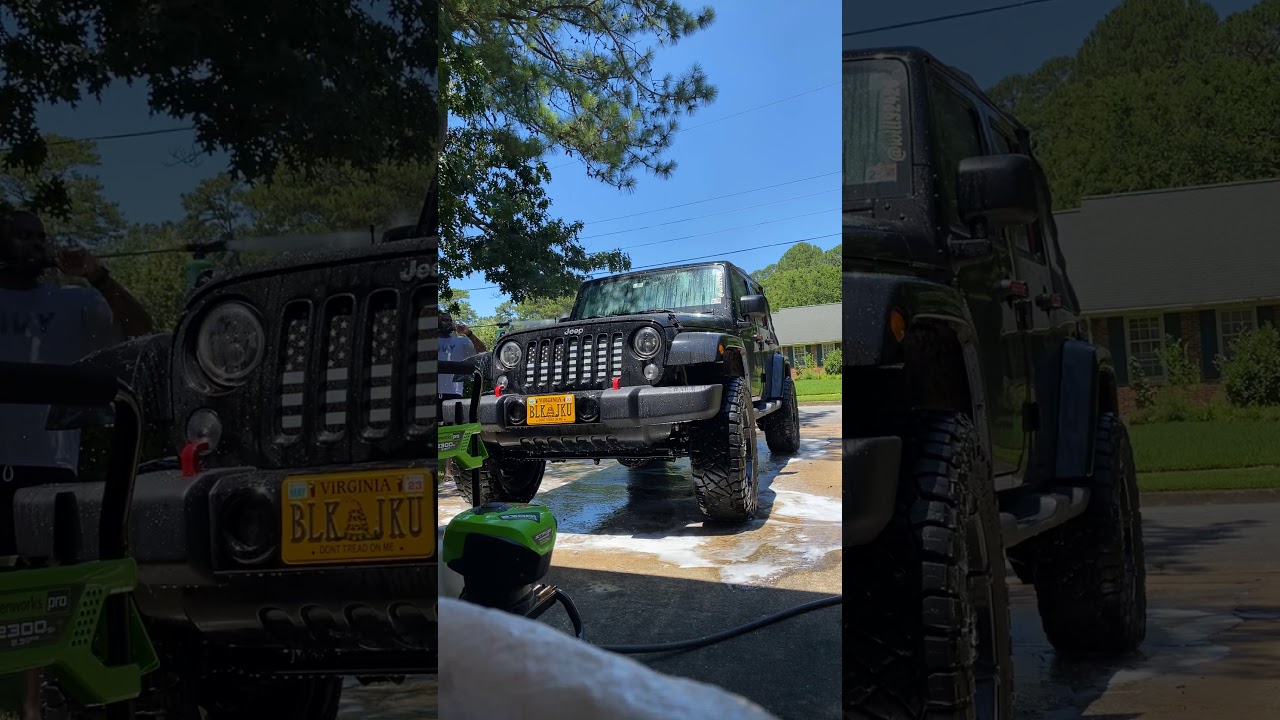 Washing the Jeep - YouTube