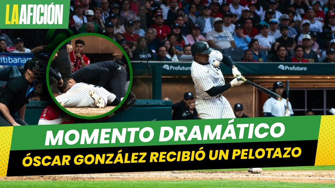 Óscar González se golpea el rostro tras batazo de foul en el Yankees vs ...