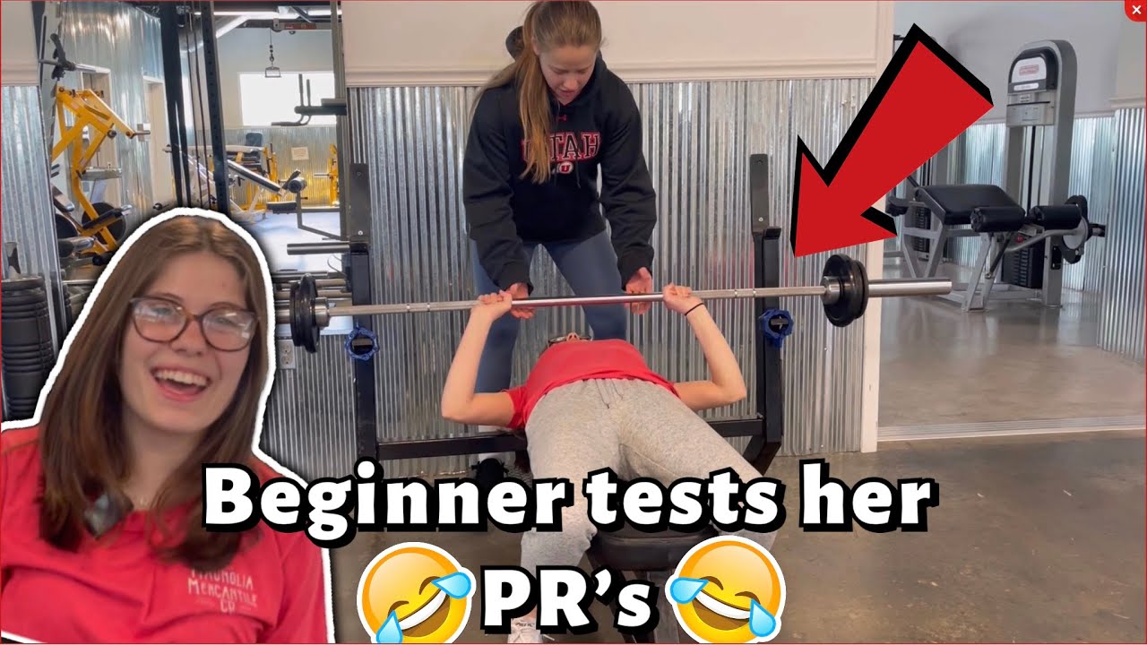 Beginner tests her bench PR!! - YouTube