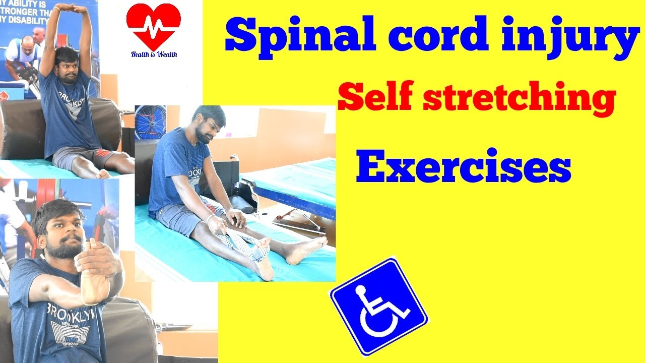 spinal cord injury active self stretching exercises - YouTube