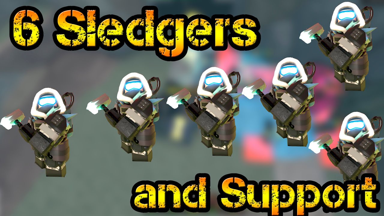 6 Sledgers and Support Roblox Tower Defense Simulator - YouTube