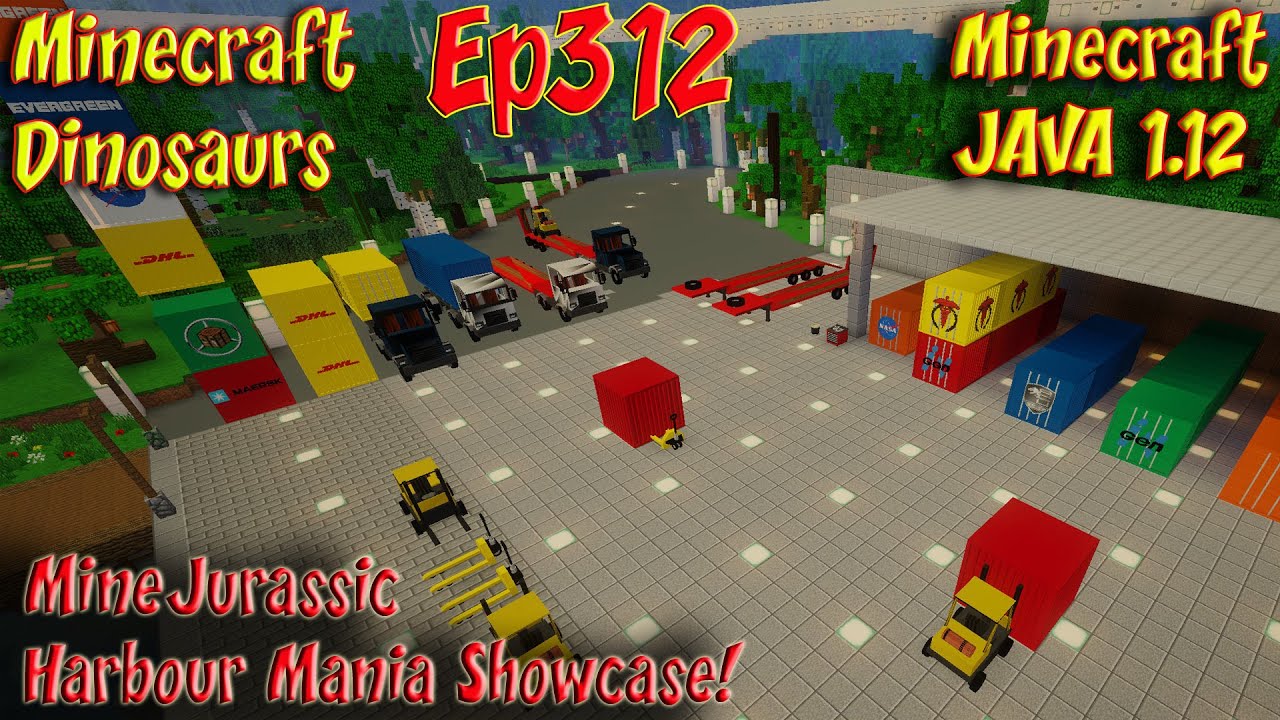 MineJurassic Harbour Mania Mod Showcase Containers Crates Trucks ...