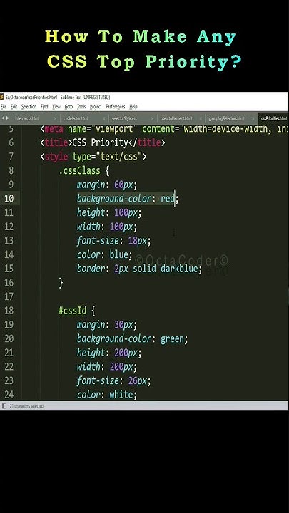 how to make any css tope priority. #html5 #css3 #uidesign #uiux #webdesign #htmltutorial # ...