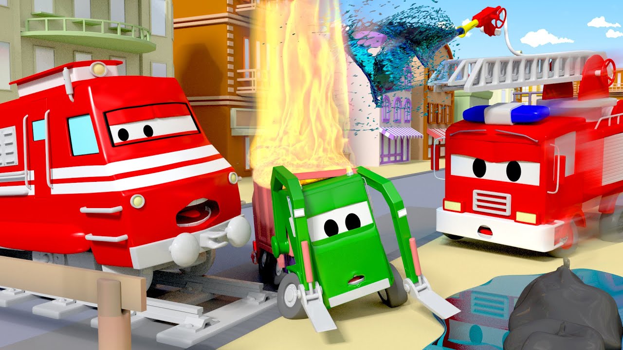 Gary the Garbage Truck is on Fire ! - Troy The Train of Car City ...