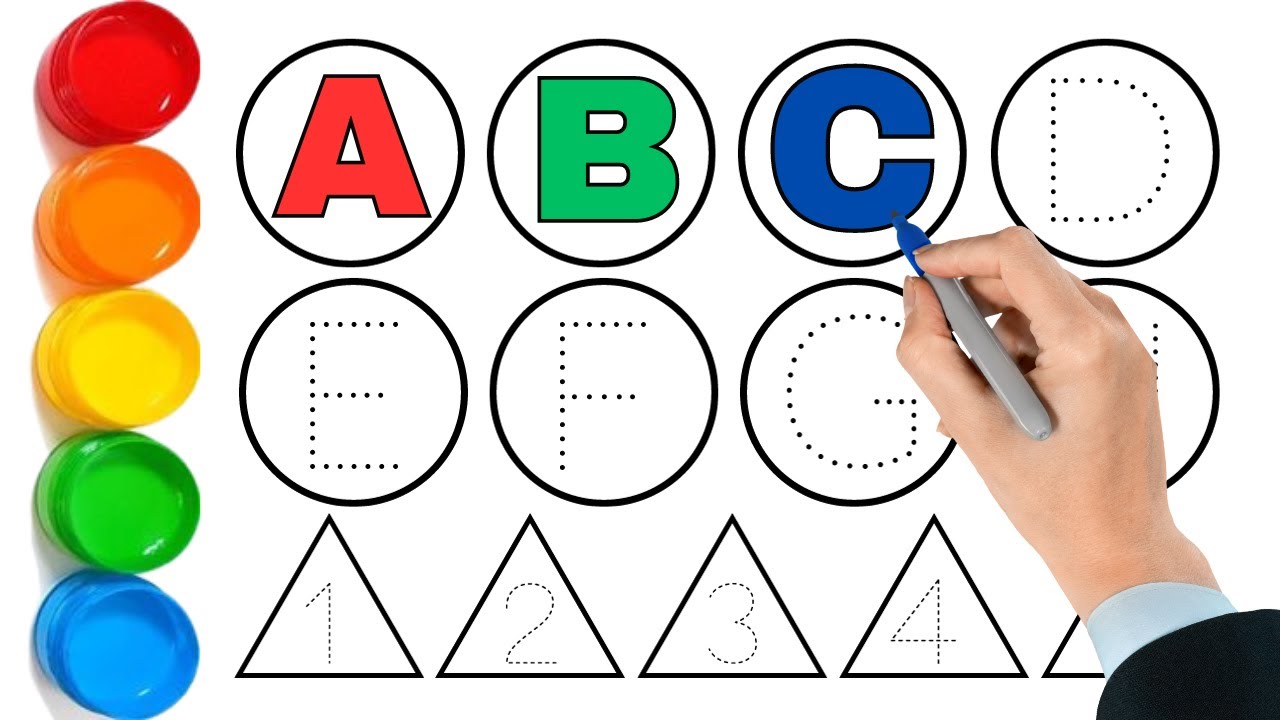 Learn ABCD, 1234, Alphabets and numbers counting 123.Shapes for kids ...