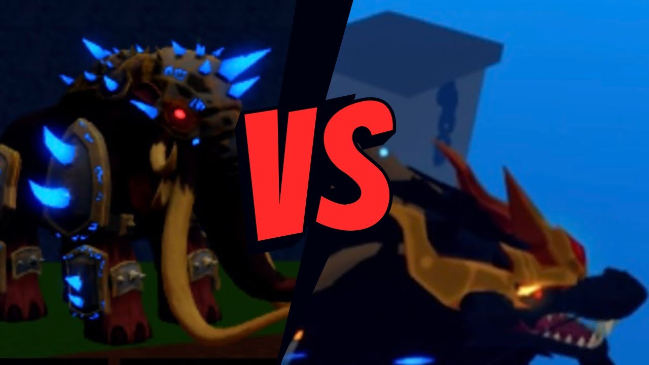 Mammoth beats Dragon user in Blox Fruits - YouTube