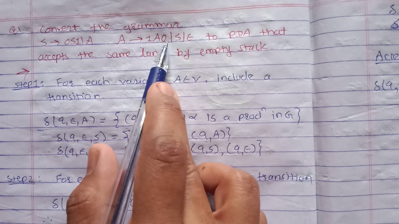 Construction of PDA from CFG - YouTube