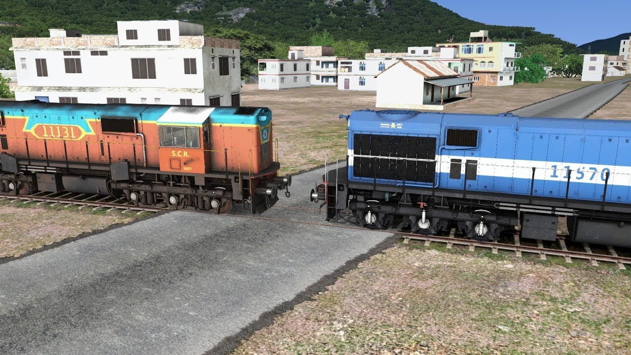Gooty WDM3D Honking & Coupling BNDM WDM3D From Parking Site -Train ...