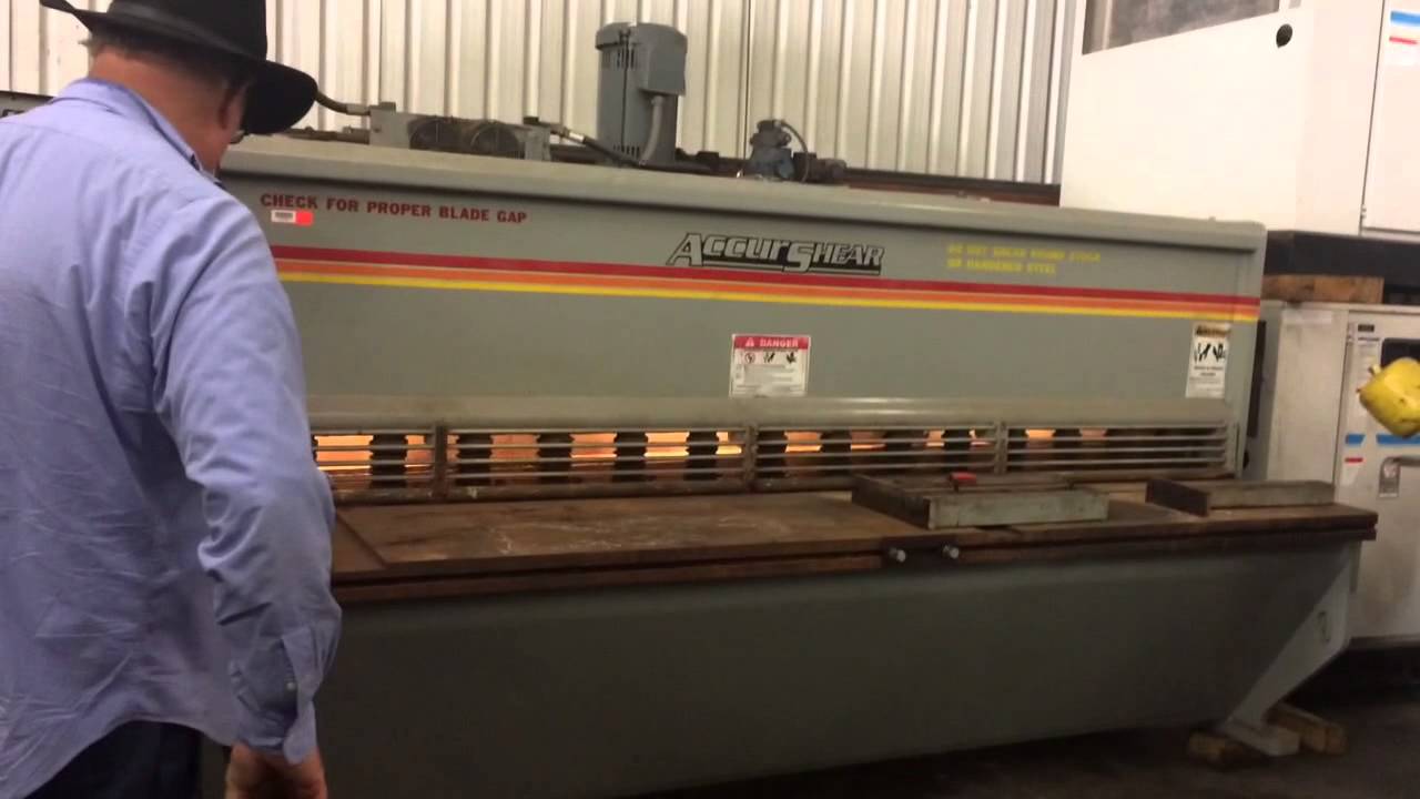 Accurshear model 625010 10 foot 1/4" cap hydraulic shear - YouTube