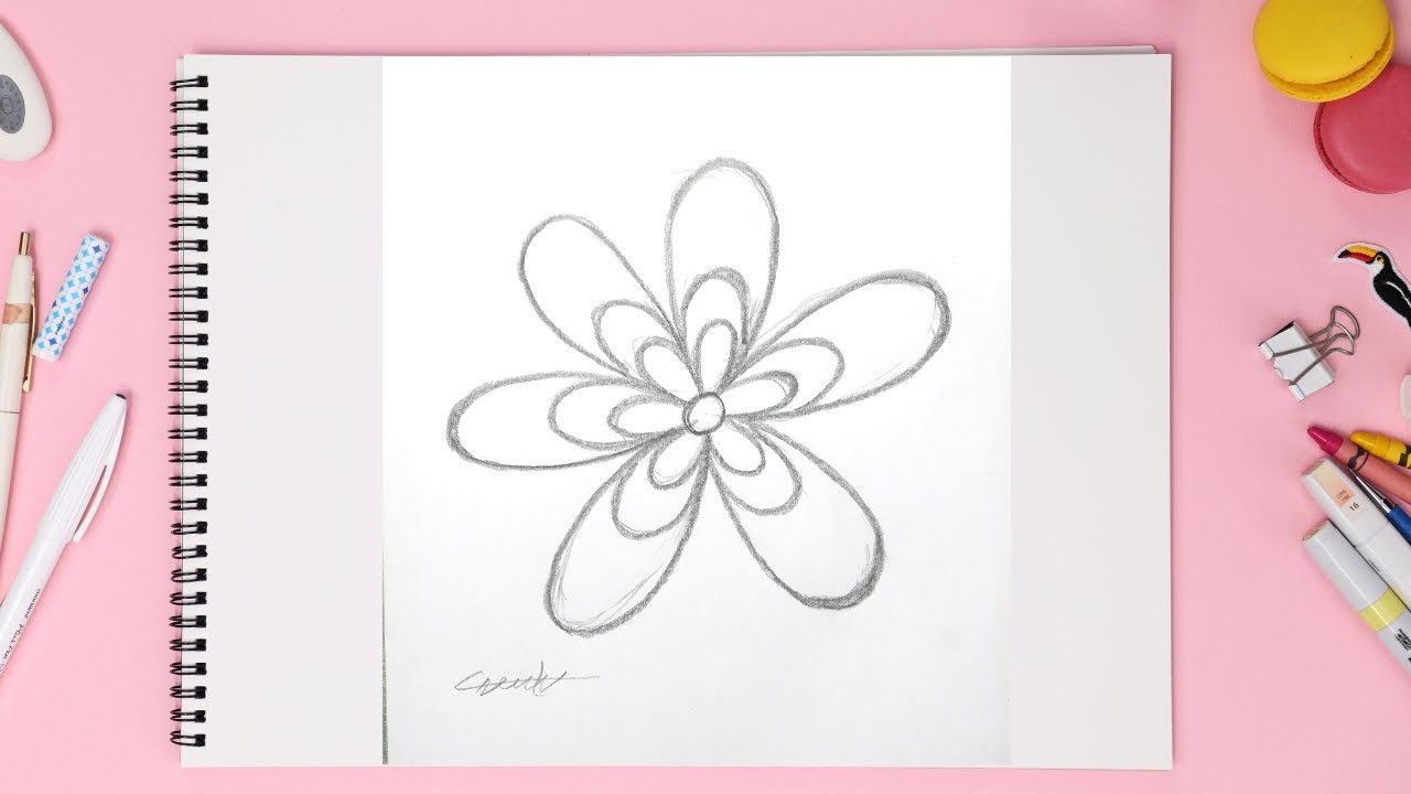 Flower Drawing Tutorial Step by Step - YouTube