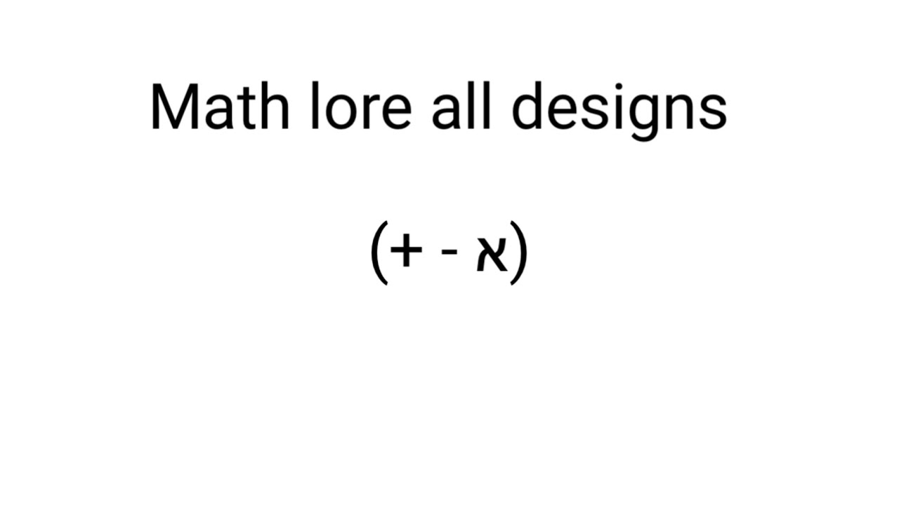 All math lore designs! - YouTube