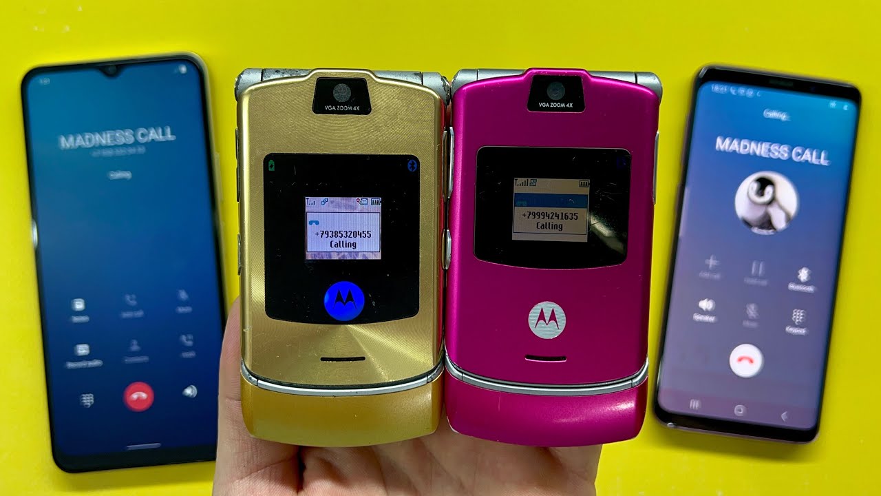 Cool Incoming Outgoing Call Two Motorola Razor V3 Ping and Gold ...