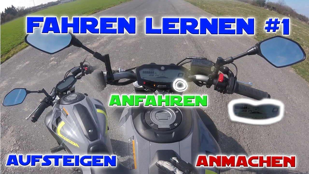 AUFSTEIGEN, ANMACHEN, ANFAHREN || FAHREN LERNEN #1 || MotoMünster - YouTube